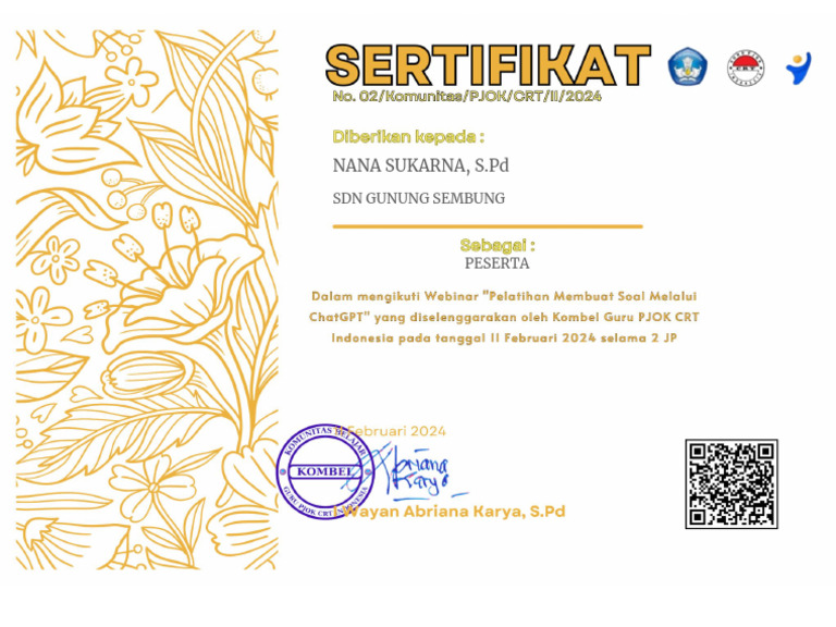 Sertifikat CRT-Februari NANA SUKARNA, S.PD | PDF