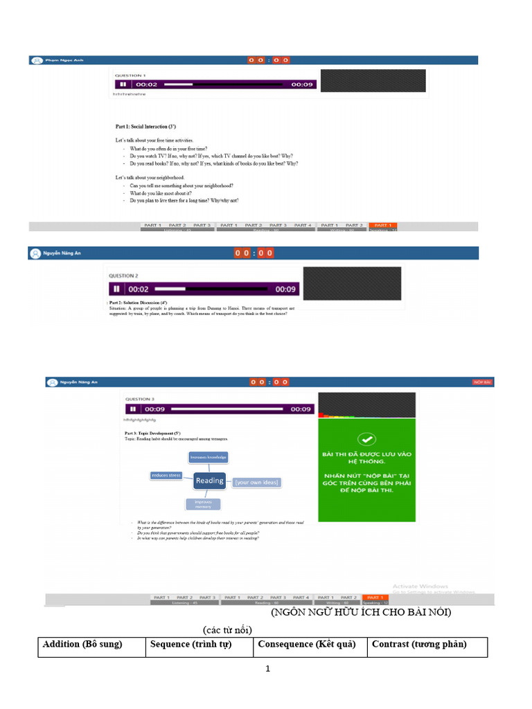 VSTEP Speaking - Part 1 | PDF