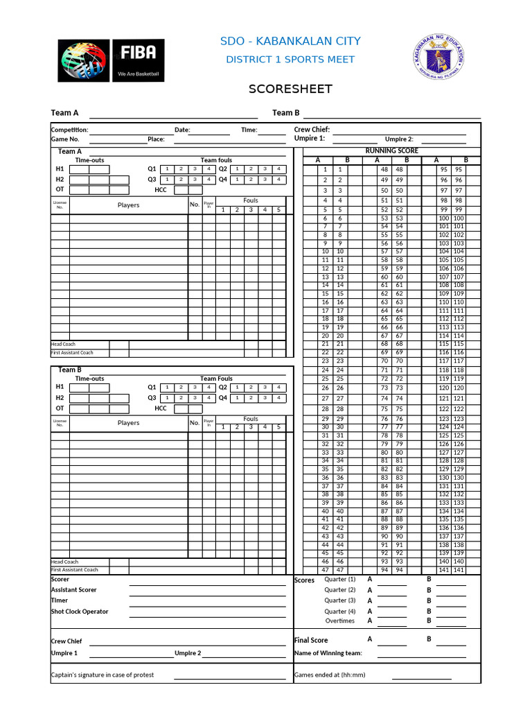 City Meet Scoresheet | PDF | Sports | Team Sports