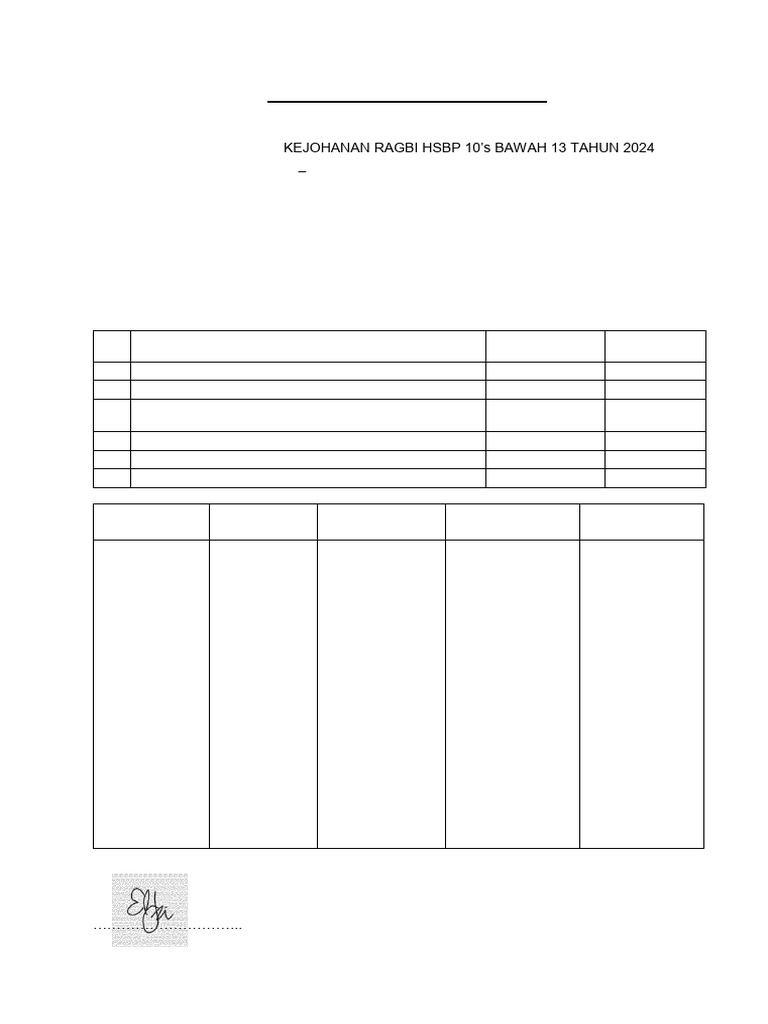 Laporan Ragbi HSBP U13 2024 | PDF