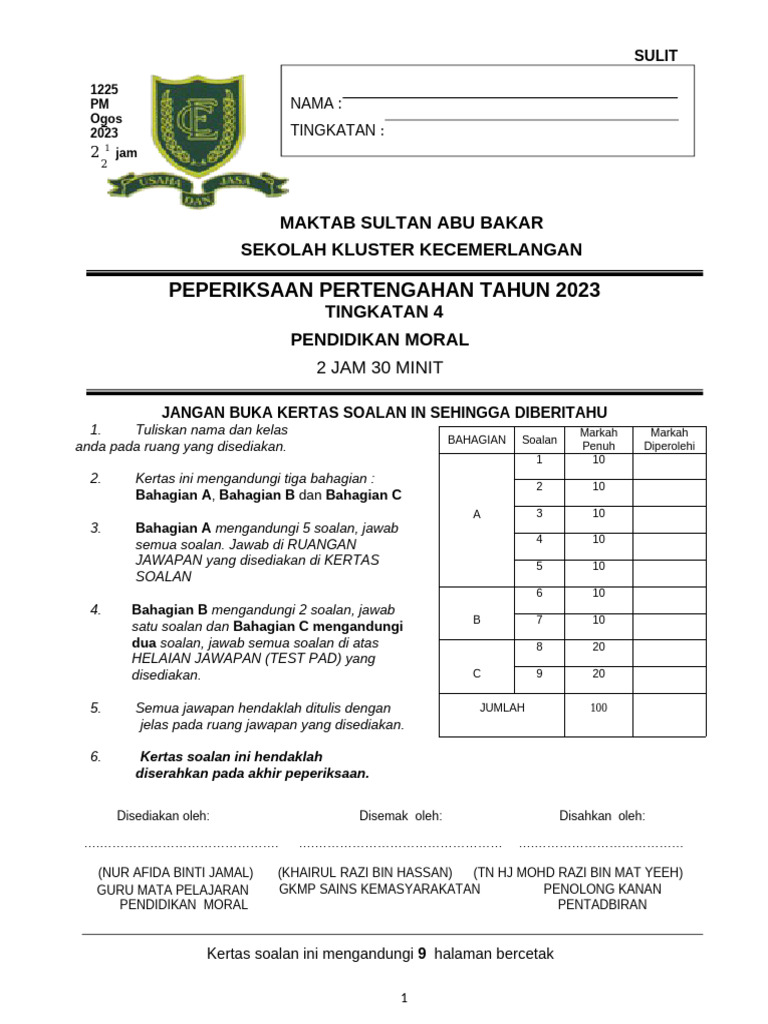 MIDTERM T4 2023 | PDF