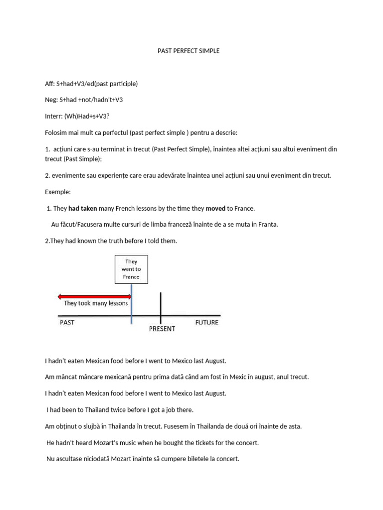 Past Perfect Simple | PDF | Grammar | Linguistics