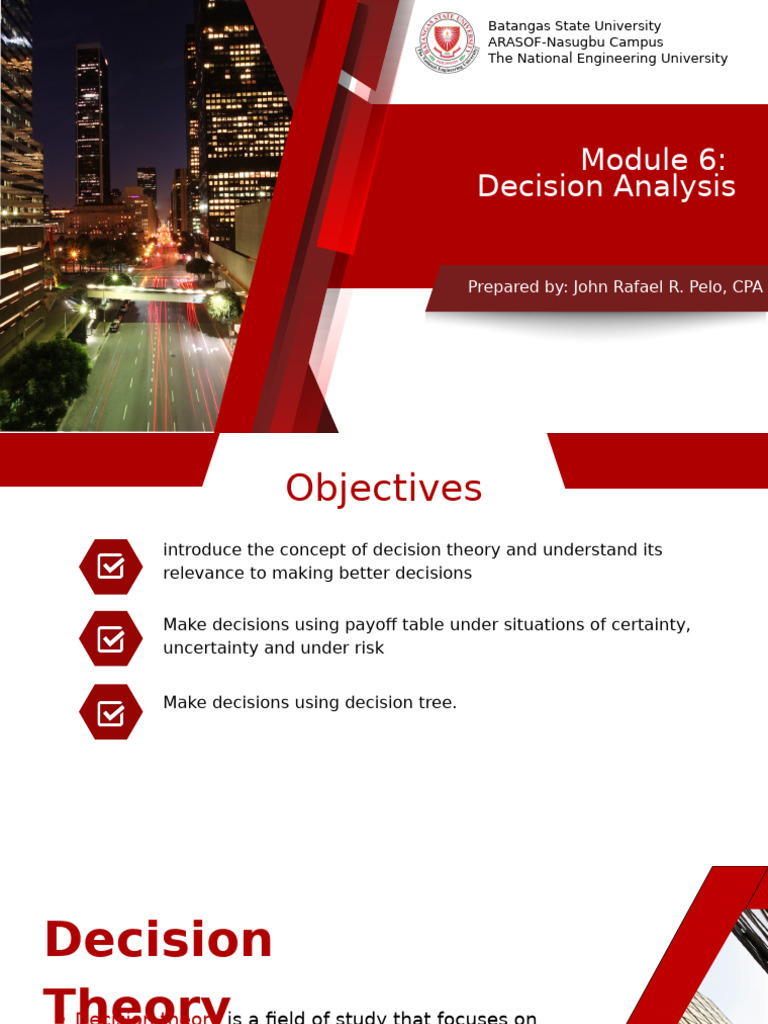 Module 7 - Decision Analysis | PDF | Applied Mathematics