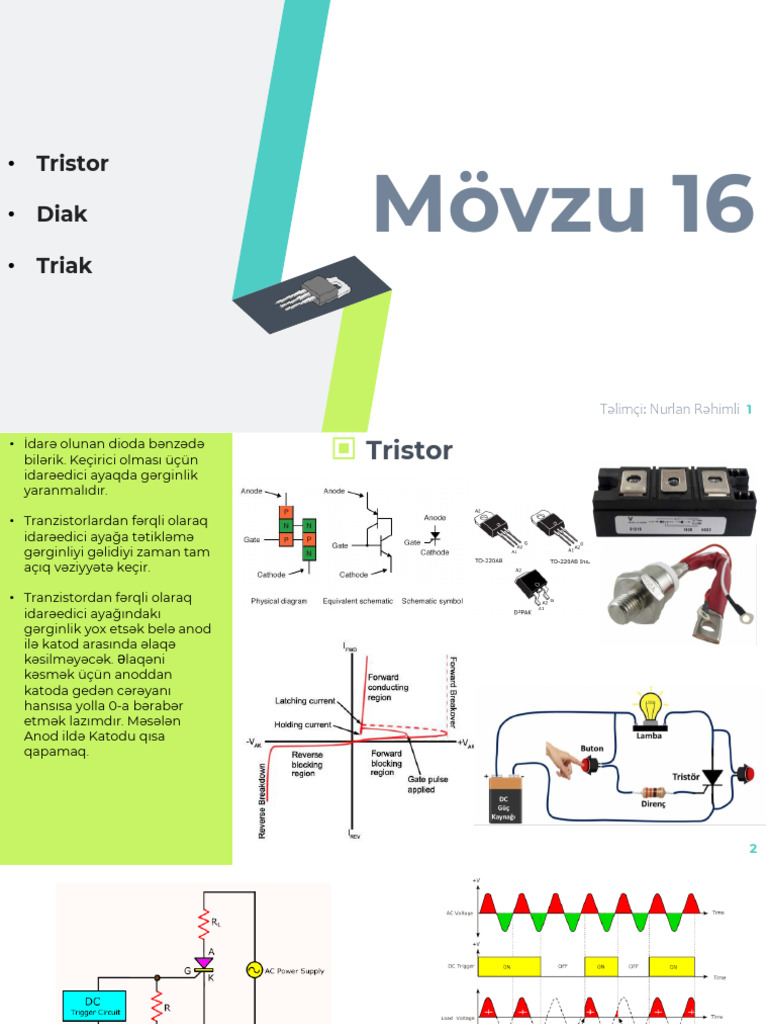 Elektronika - 16 - Tristor, Diak, Triak | PDF