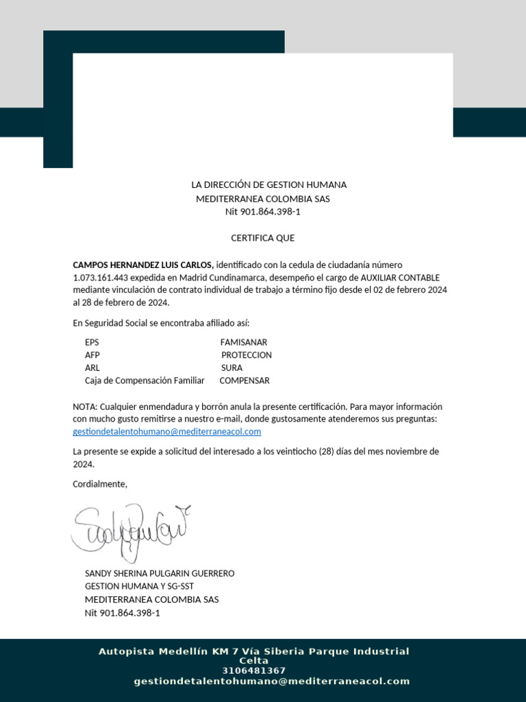 Formato de Desvinculación | PDF | Colombia