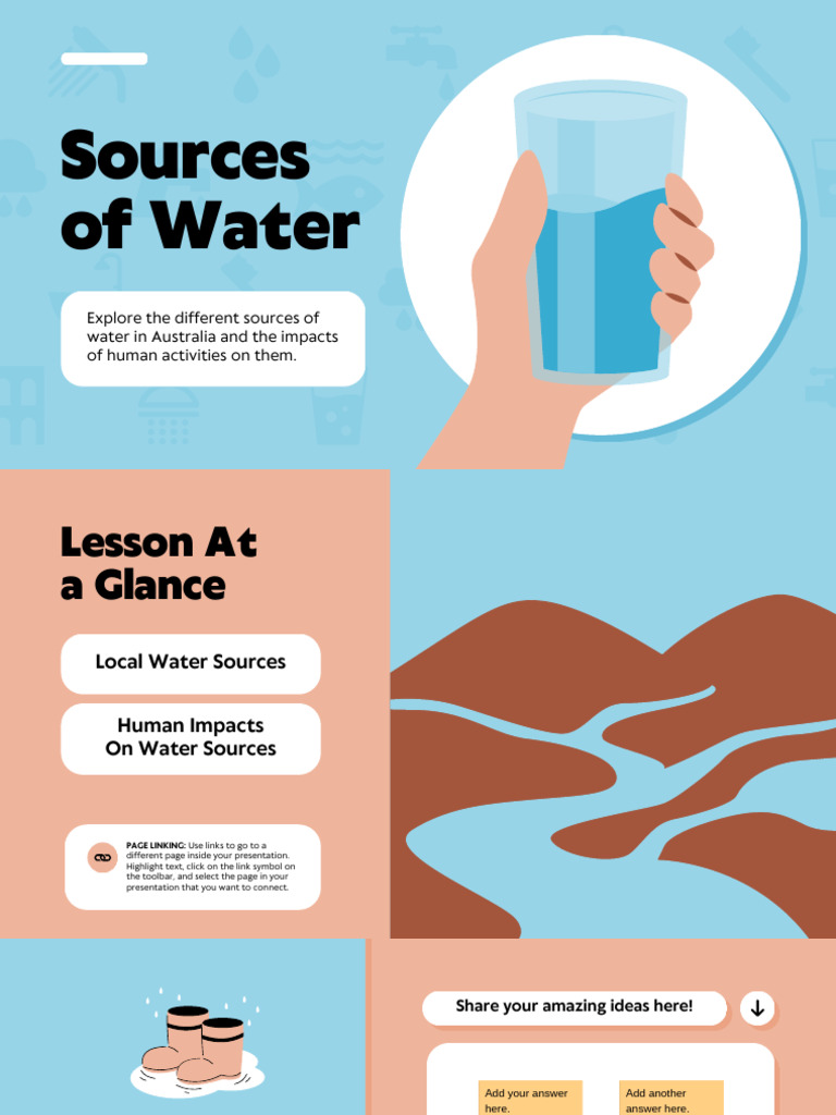 Sources of Water Education Presentation in Light Blue White Flat ...