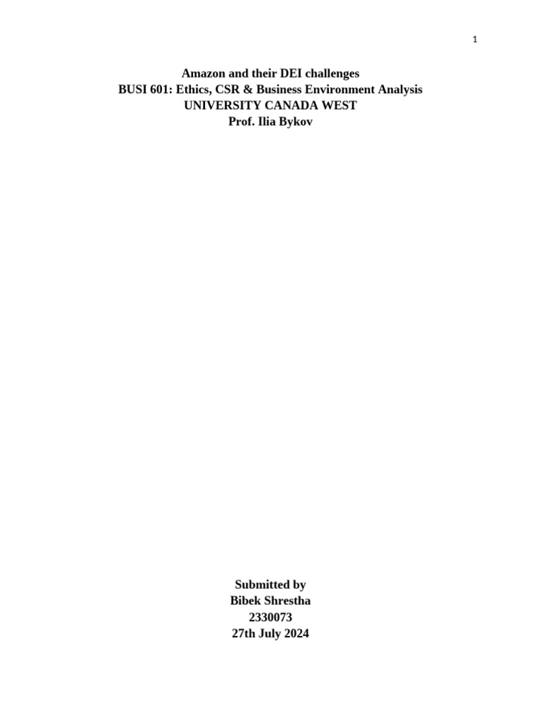 BUSI 610 #10 ECS Bibek Shrestha | PDF | Employment | Gender Pay Gap