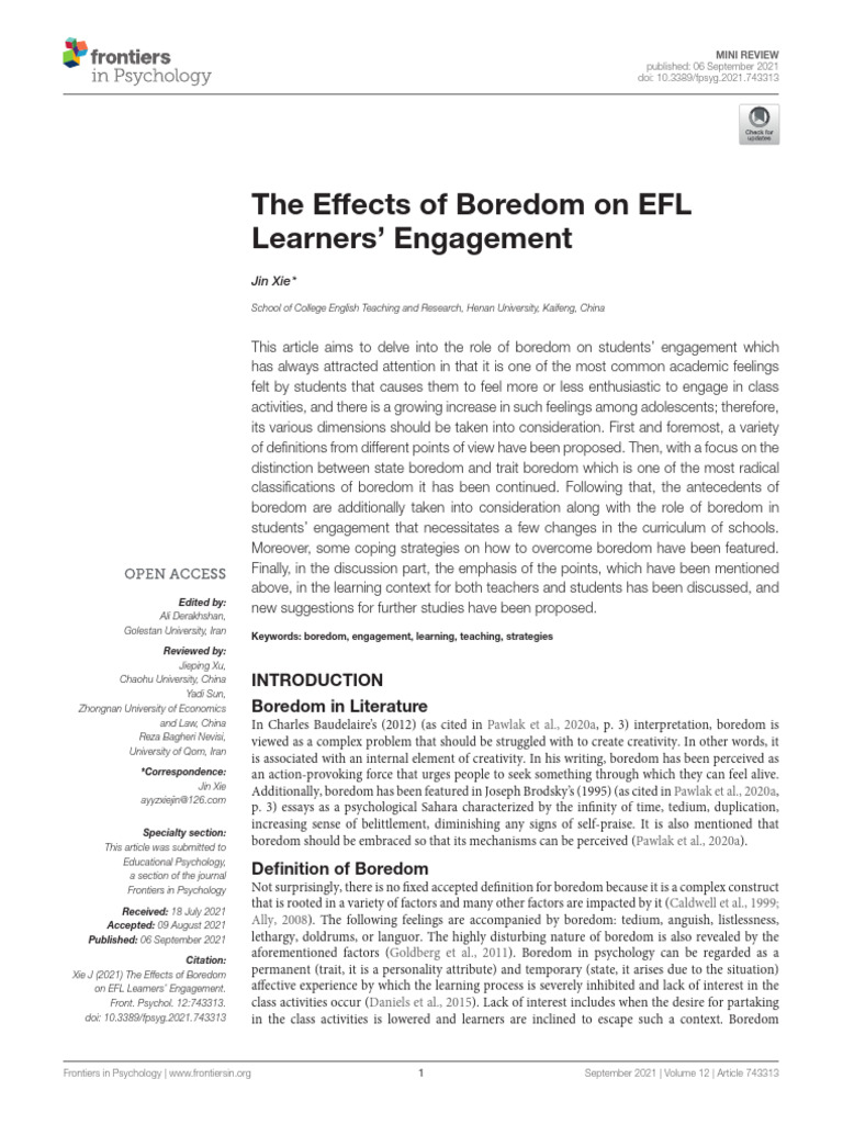The_Effects_of_Boredom_on_EFL_Learners_Engagement | PDF | Learning ...