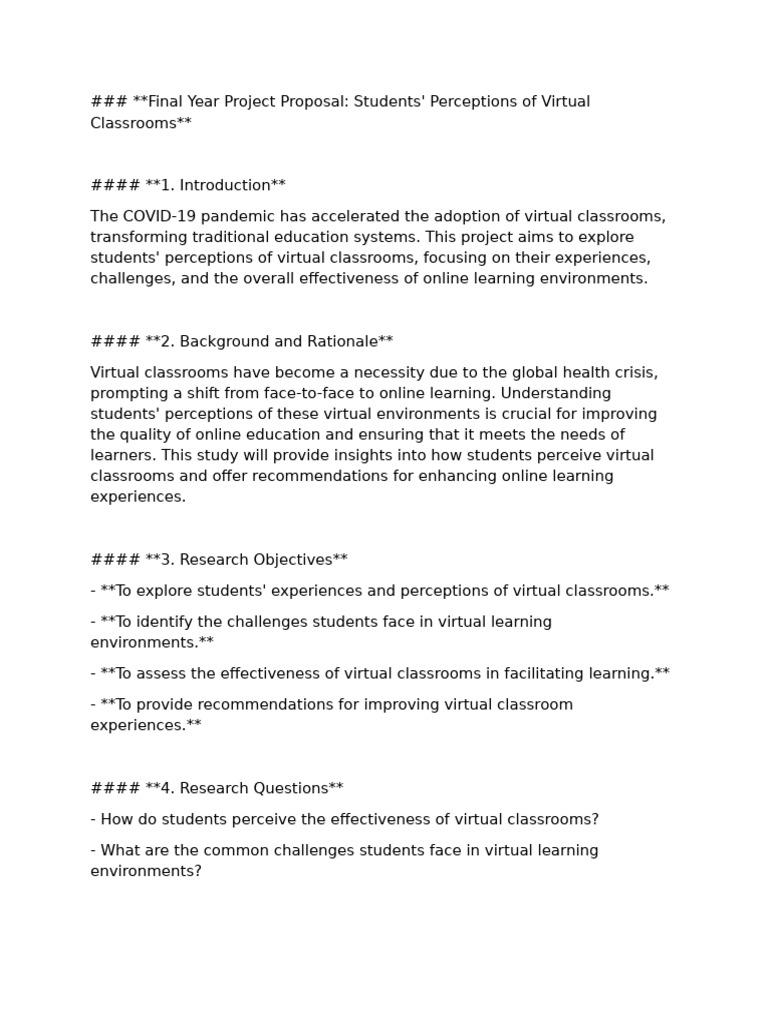 Final Year Project Proposal 3 | PDF | Focus Group | Survey Methodology