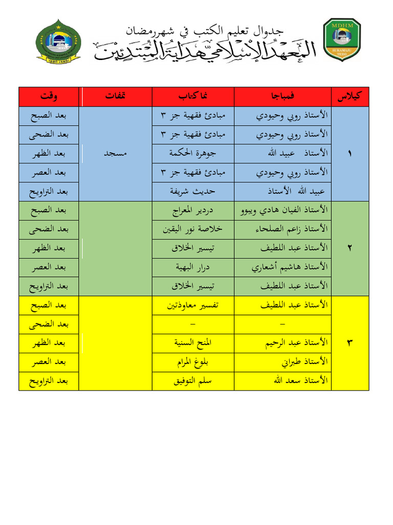 Jadwal Puasa ULA 2023 | PDF