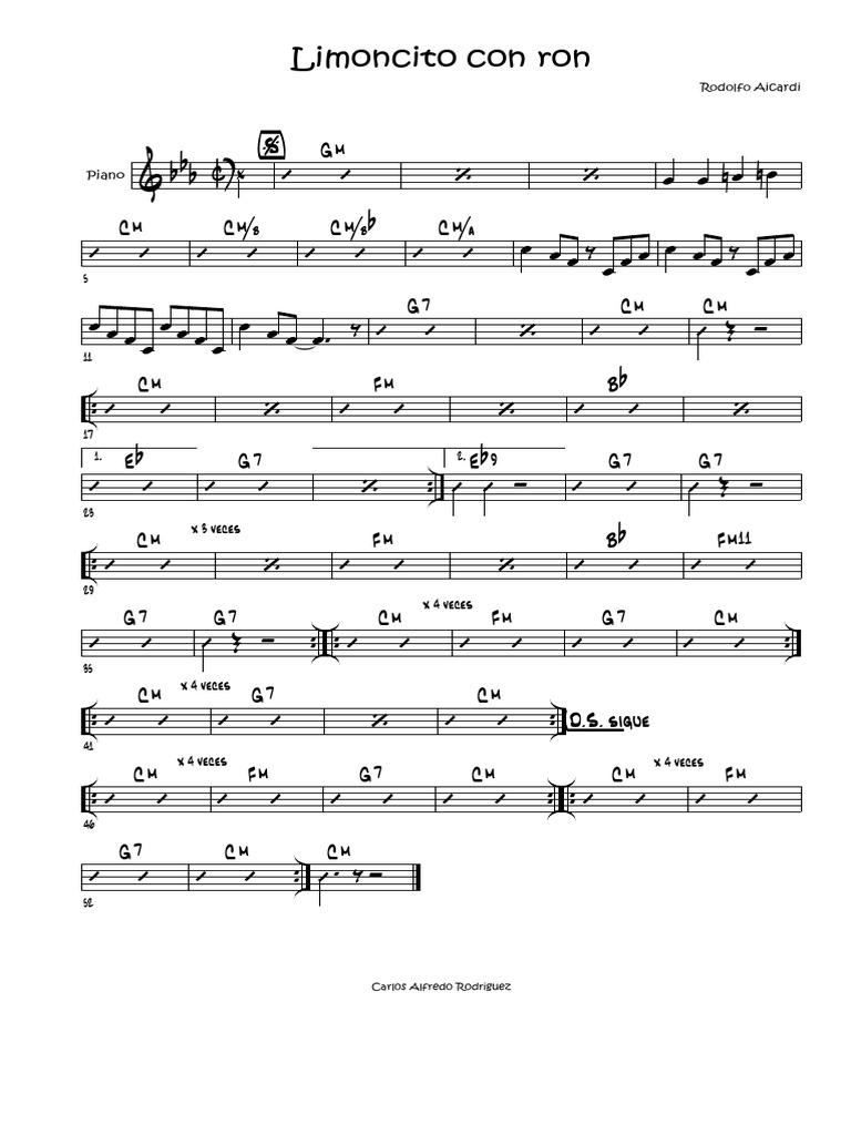 Limoncito Con Ron - Piano | PDF