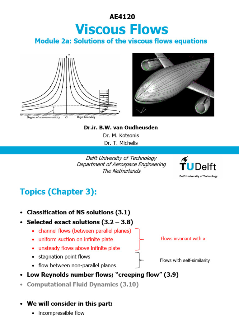 2a. Solutions of the Viscous Flows Equations-1 | PDF | Fluid Dynamics | Navier–Stokes Equations
