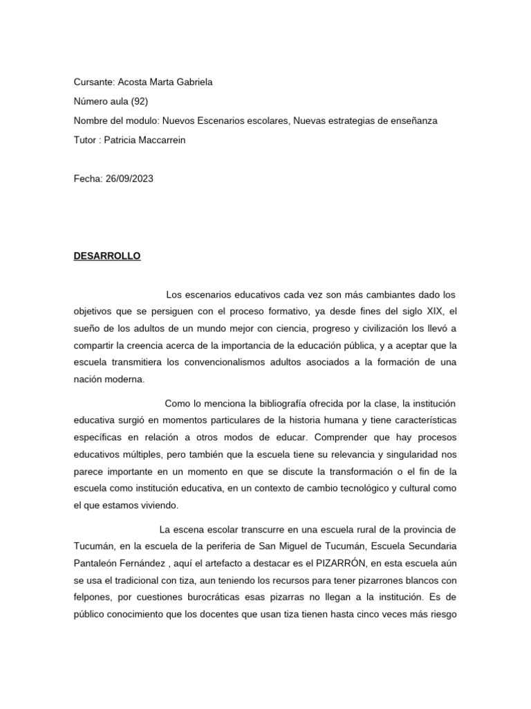 Acosta Marta Aula92 | PDF | Enseñando | Escuelas