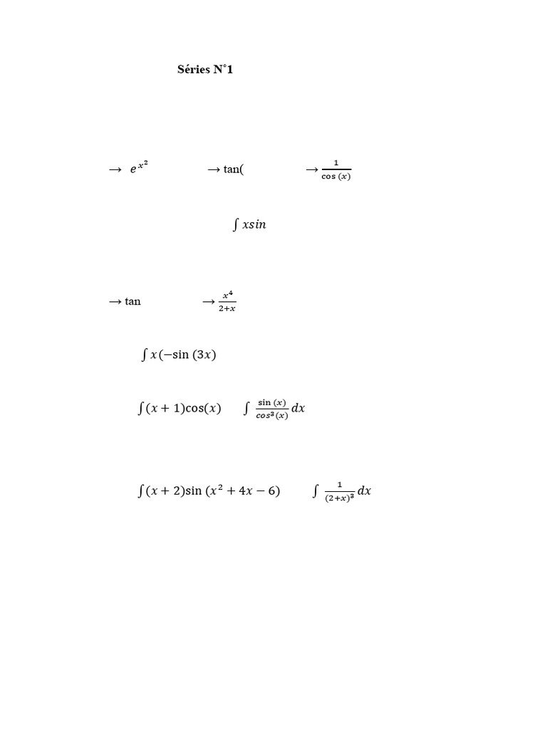 Séries N2 | PDF | Integral | Mathematical Concepts