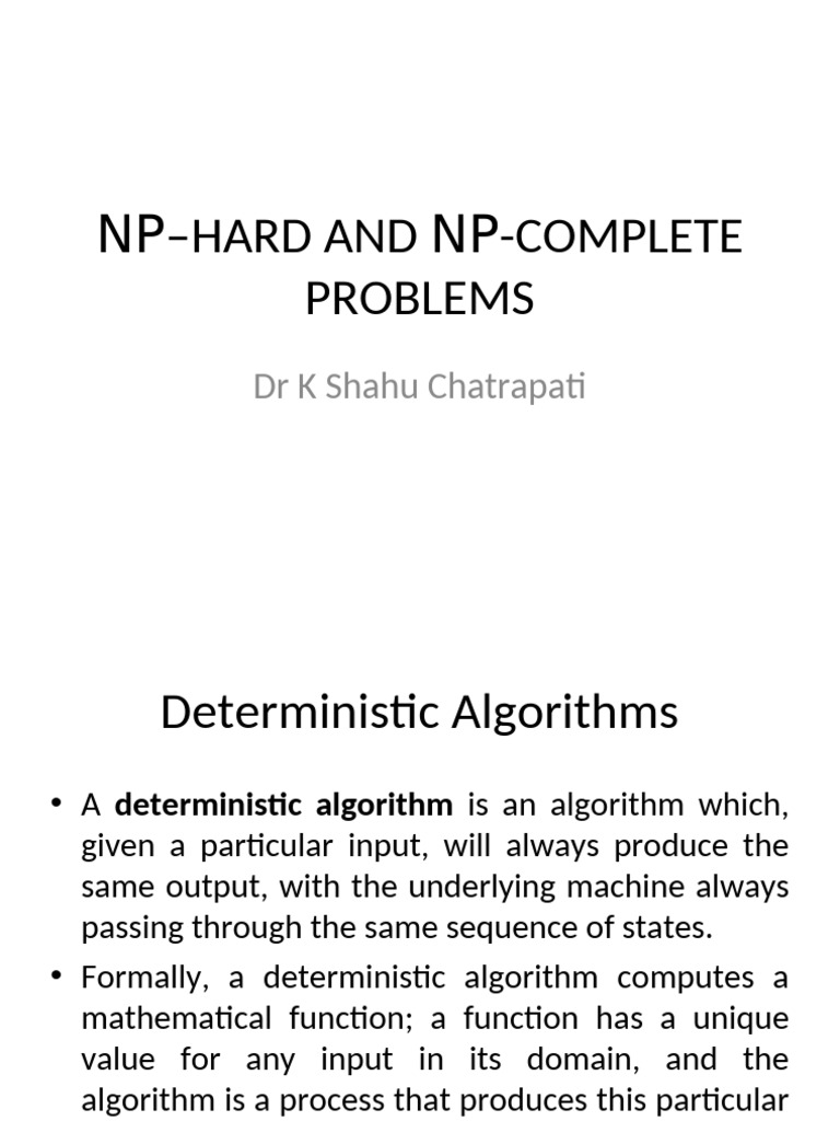 Np-Hard and Np-Complete Problems | PDF | Computational Complexity Theory | Time Complexity