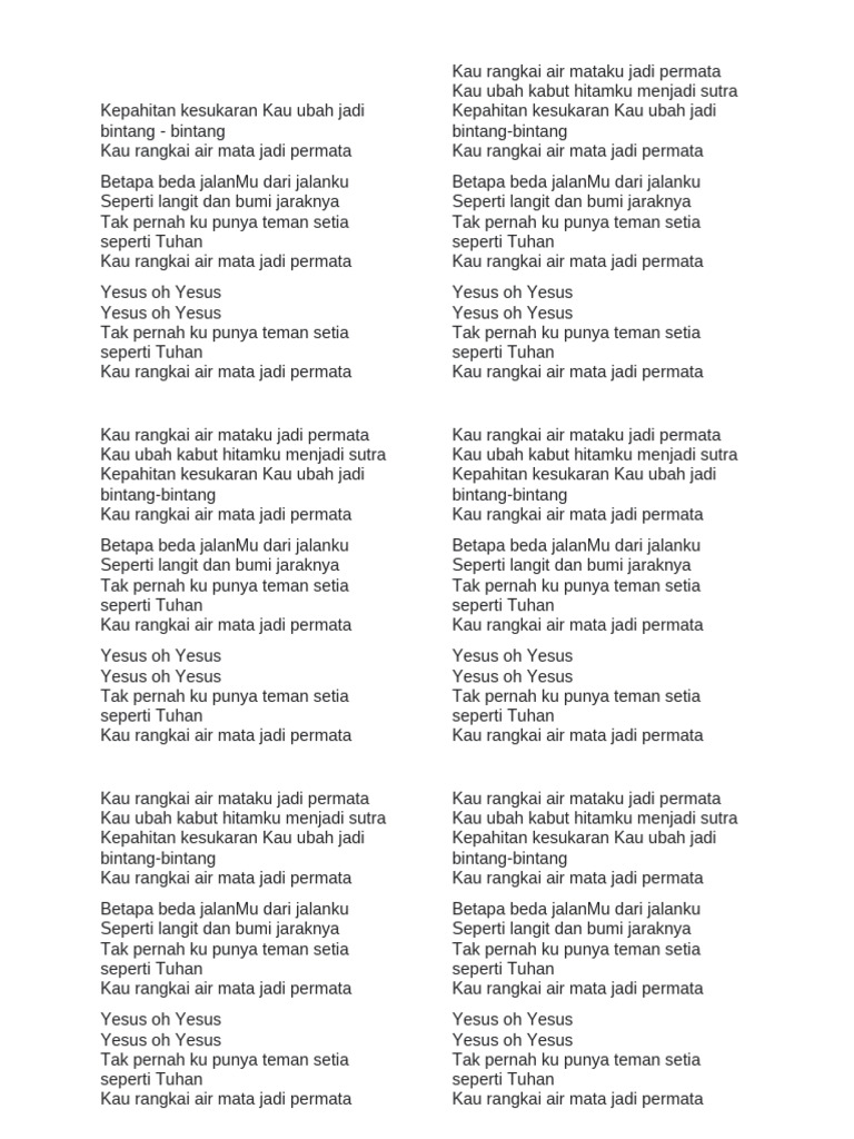 Kau Rangkai Air Mataku Jadi Permata | PDF