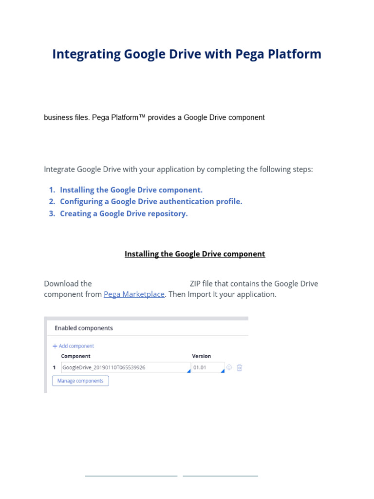 Integrating Google Drive With PEGA Platform-2 | PDF | Mobile App | Software