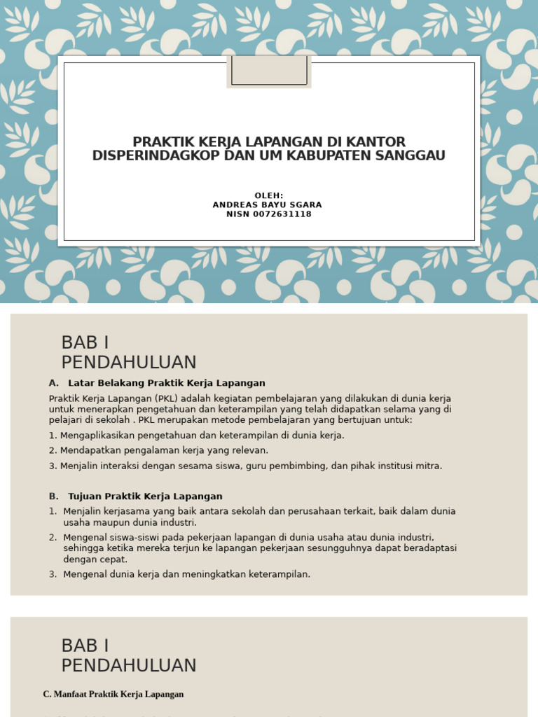 PPT LAPORAN PKL BAYU | PDF