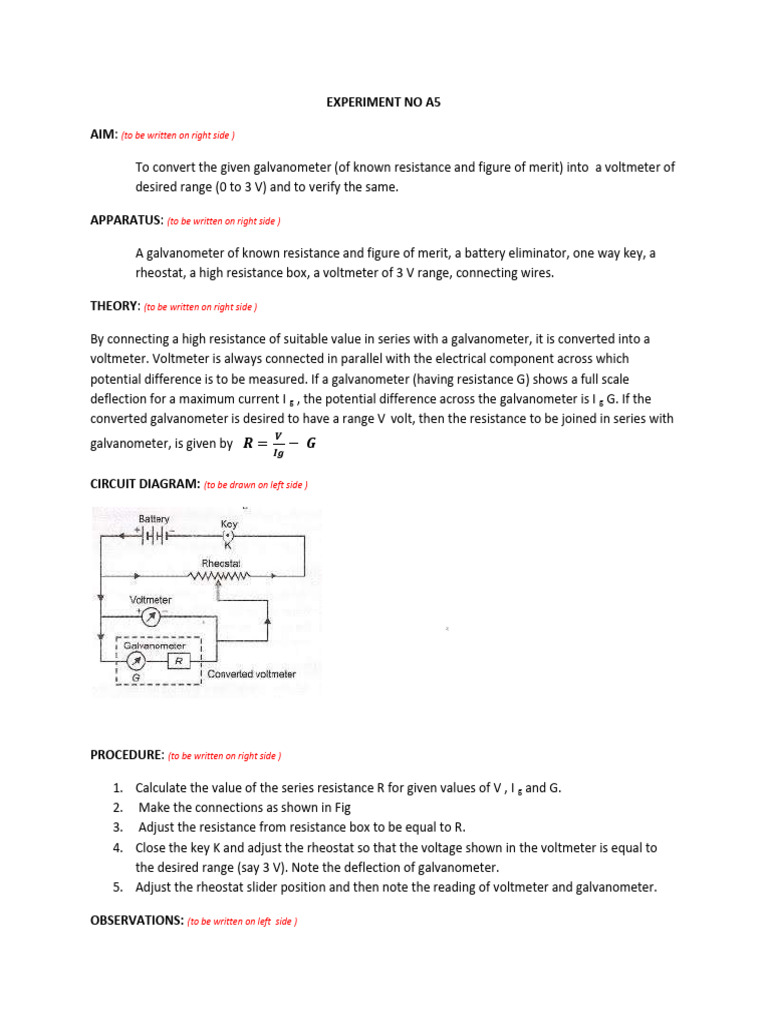 Experiment A4 | PDF | Voltage | Materials Science