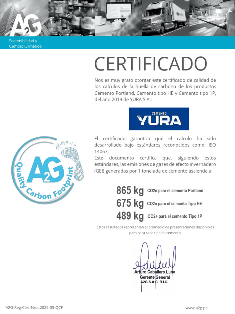 A2g Certificado QCF Yura | PDF