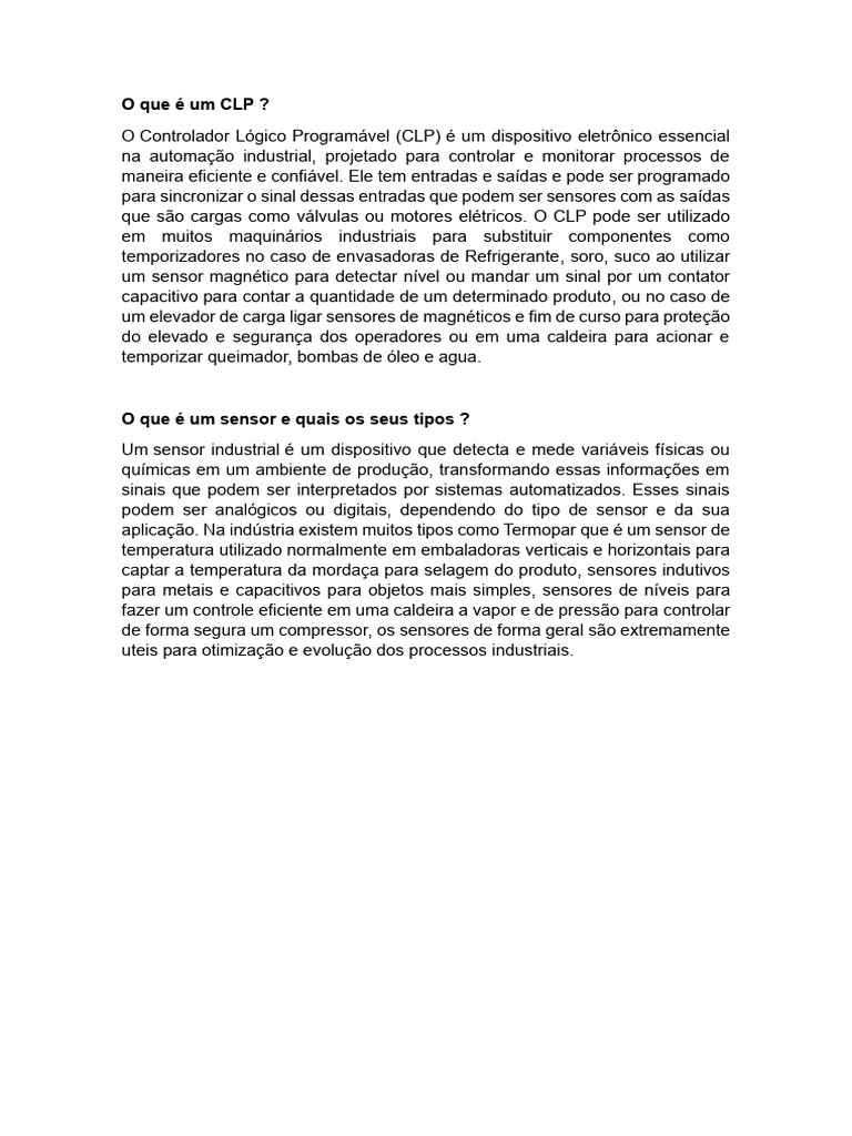 O Que É Um CLP | PDF