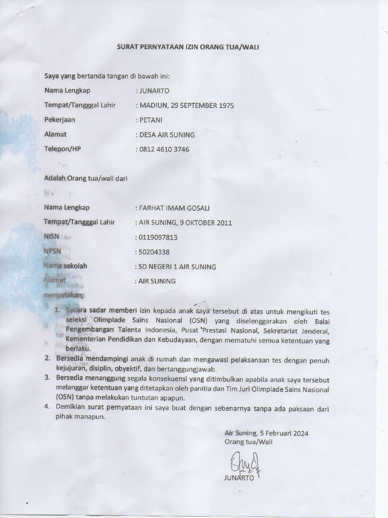 IJIN ORTU FARHAT | PDF