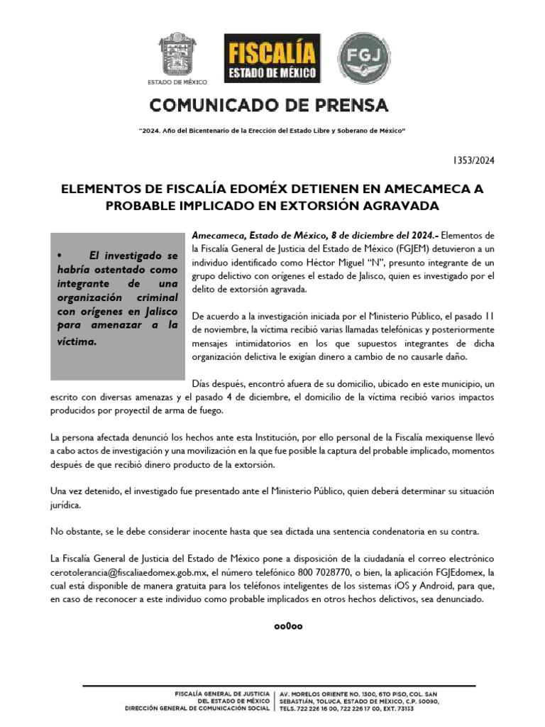 Comunicado 1353 2024 | PDF | Estado (política)