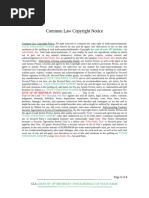 Common Law Copyright Notice | PDF | Security Interest | Civil Law ...