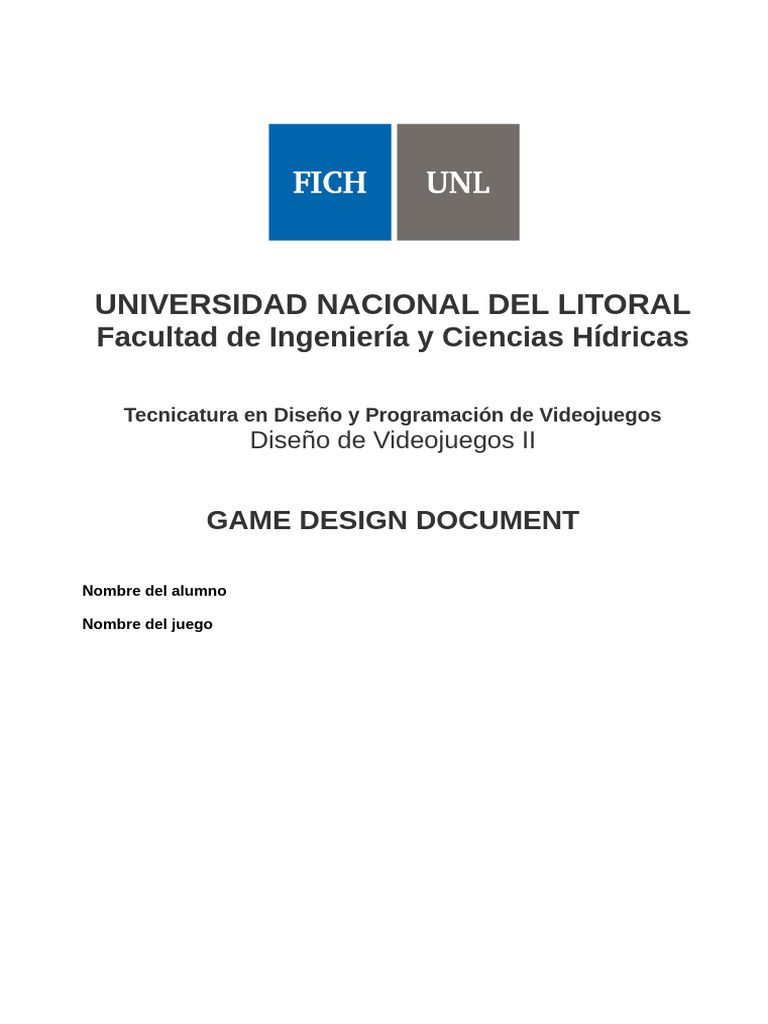 Plantilla GDD DiseñoVideojuegosII | PDF
