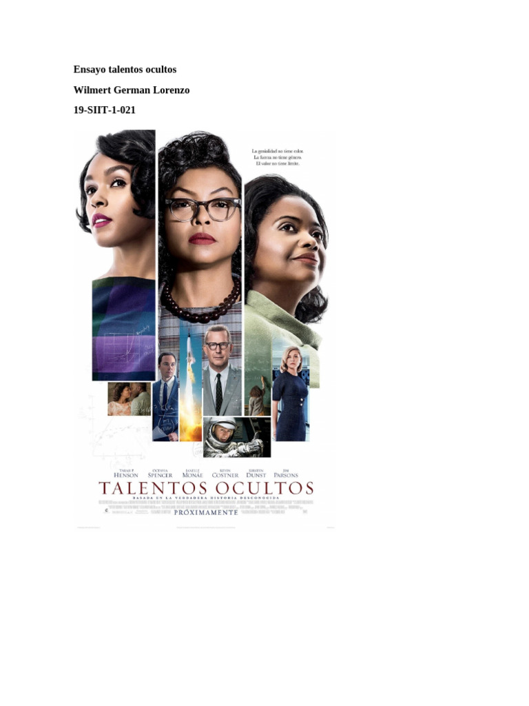Ensayo Talentos Ocultos | PDF