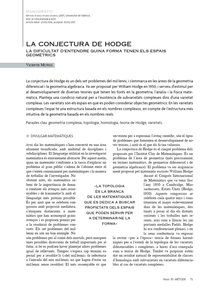 93CA MONO 4 Conjectura Hodge | PDF