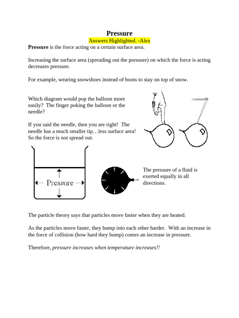 Pressure Read and Q | PDF | Pressure | Gases