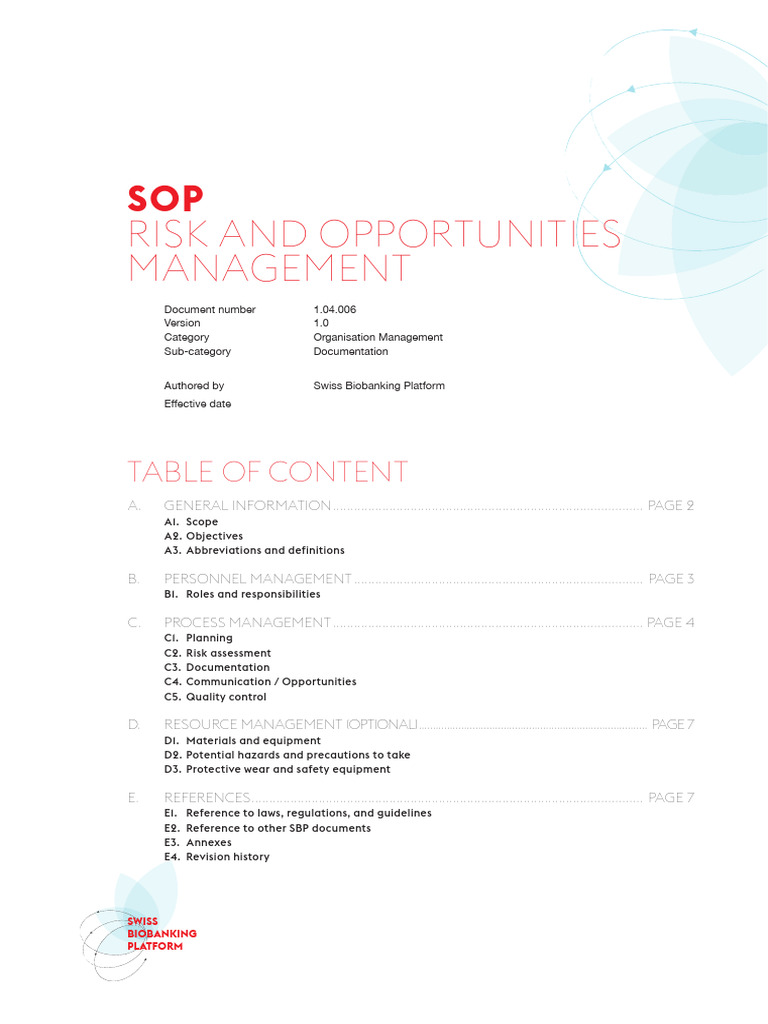 SOP-Risk_Management | PDF | Risk | Risk Management