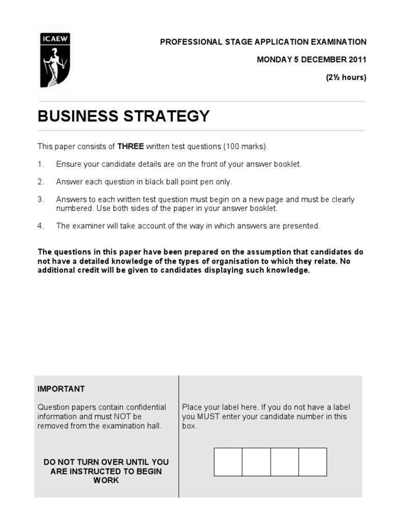 Business Strategy December 2011 Exam Paper | PDF | Airlines | Low Cost ...