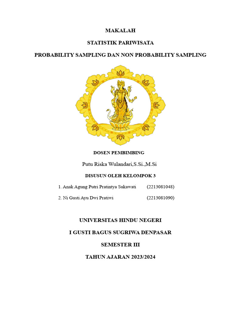 Makalah Probability Sampling Dan Non Probability Sampling 1 | PDF