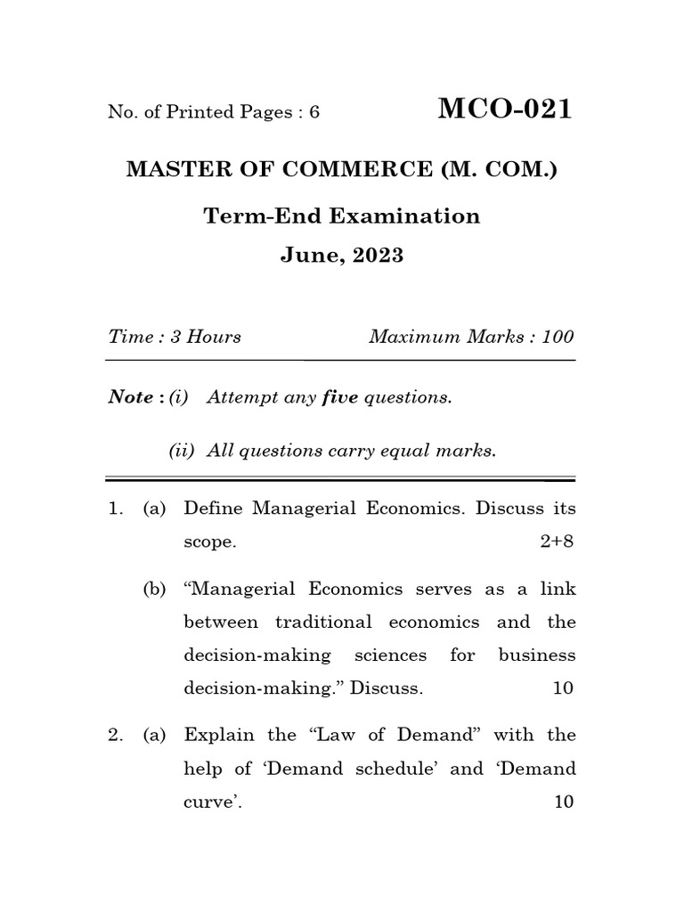 Mco 021 Jun 2023 Pdf Demand Economic Theories
