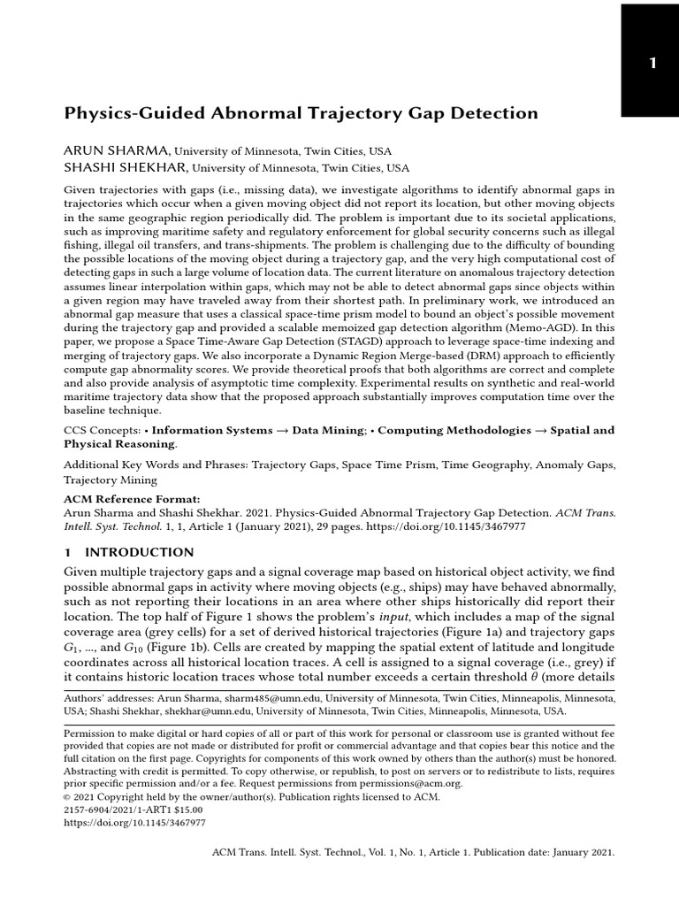 Physics Guided Abnormal Trajectory Gap Detection Pdf Applied