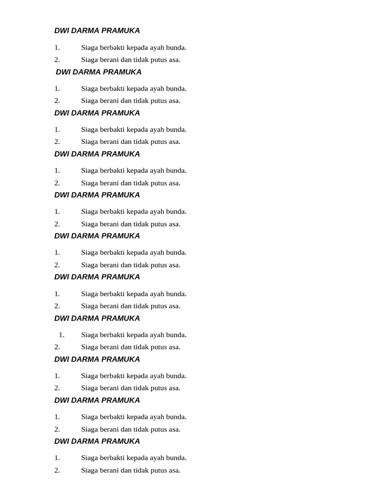 Dwi Darma Pramuka | PDF