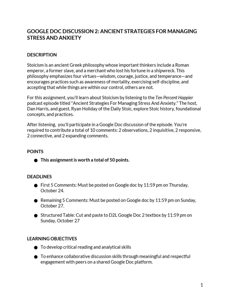 101 (3) Google Doc Discussion 2 | PDF | Stoicism | Epictetus
