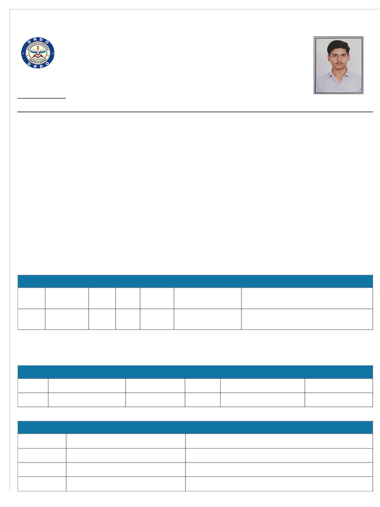 drdo application form | PDF