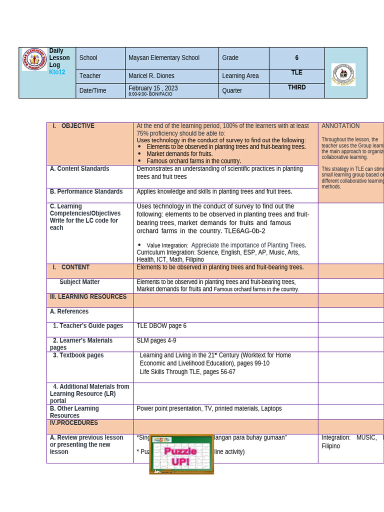 COT_2-DLP (1) | PDF | Plants | Learning