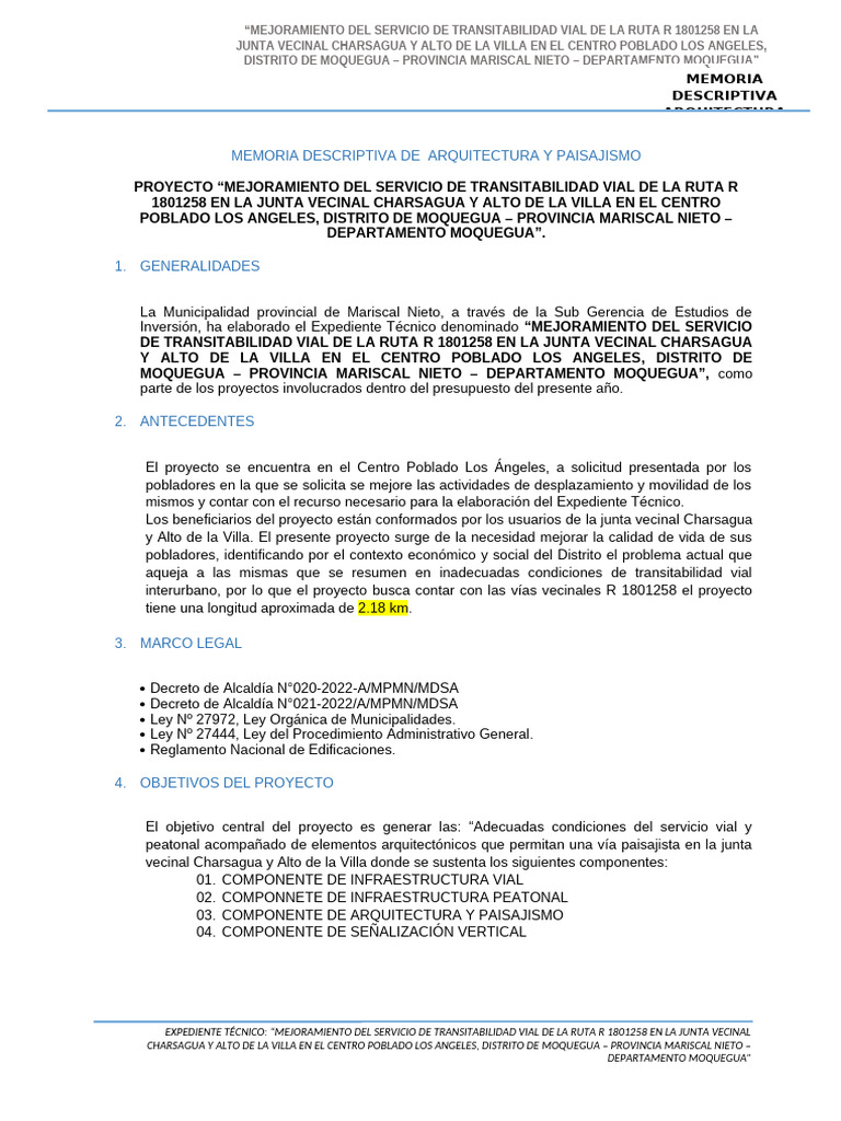 memoria | PDF | Peatonal