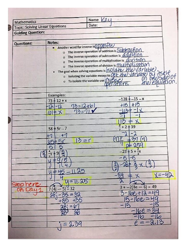 C-Notes Solving Equations | PDF