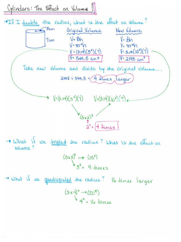 Cylinders - The Effect On Volume | PDF