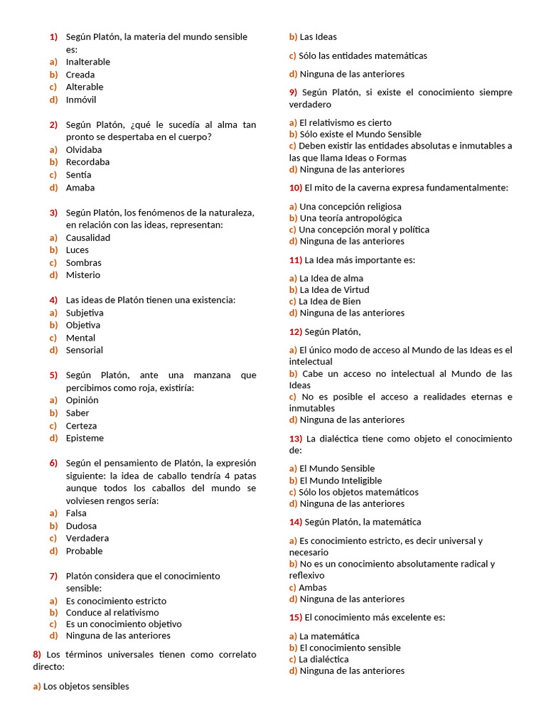 Act. Metaf-Episteme Platón | PDF | Platón | Conocimiento