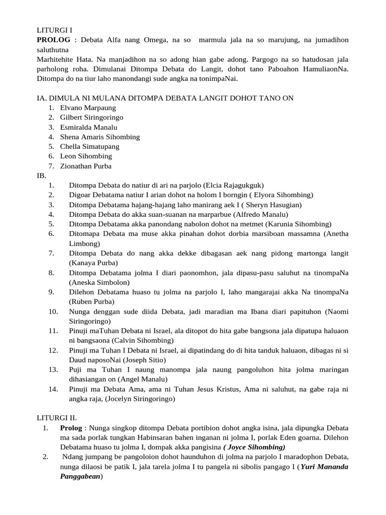 Rencana Liturgi STM | PDF