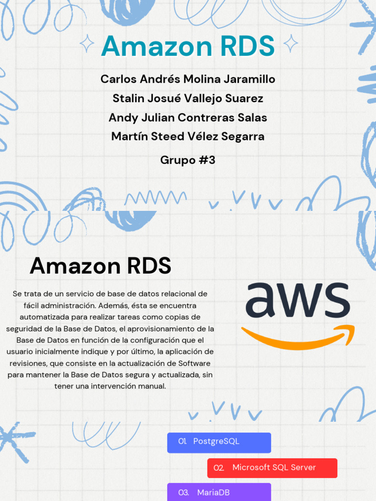 Amazon RDS - Grupo#3 | PDF | Mi sql | Servicios web de Amazon