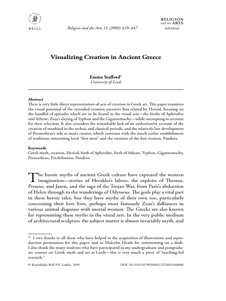 Visualizing Creation in Ancient Greece | PDF | Prometheus | Greek Mythology
