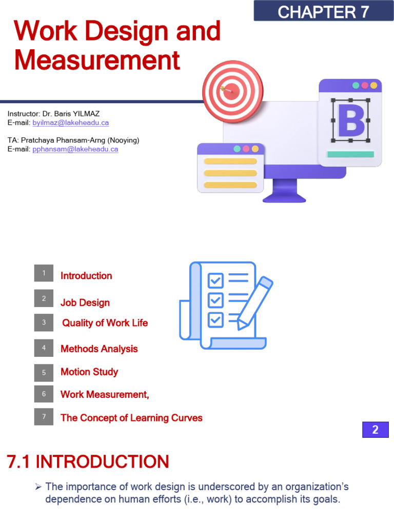 Lecture 10 and 11 CHAPTER 7 Work Design and Measurement | PDF | Human ...