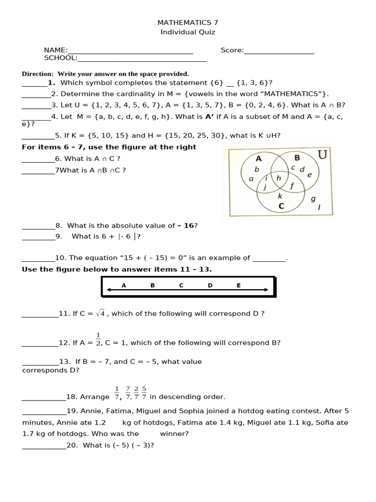 GRADE 7 | PDF | Mathematics